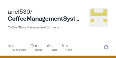 Github Ariel530 Coffeemanagementsystem Coffee Shop Management Software