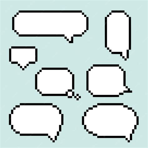 Premium Vector Pixel Speech Bubbles