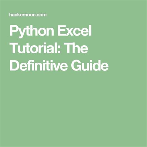 python excel tutorial the definitive guide excel tutorials tutorial