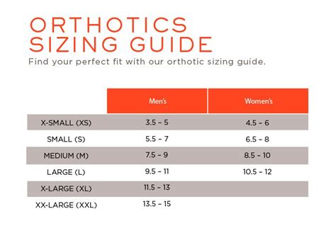 Unisex Size Chart Vionic Shoes Canada