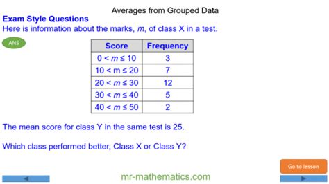 estimating the mean from grouped data mr
