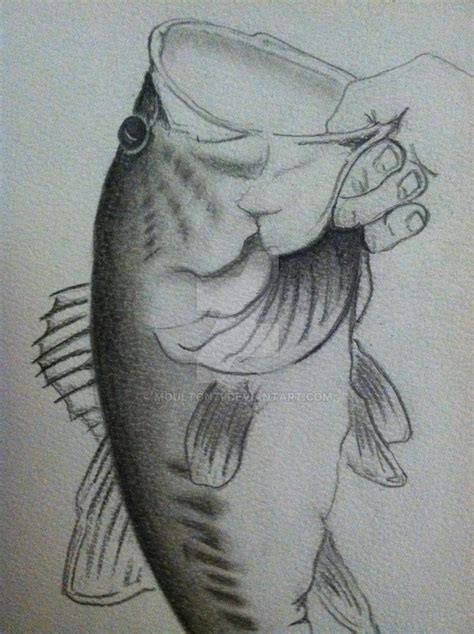 Lipped Pencil Sketch Of A Largemouth Bass By Moulton71 On Deviantart