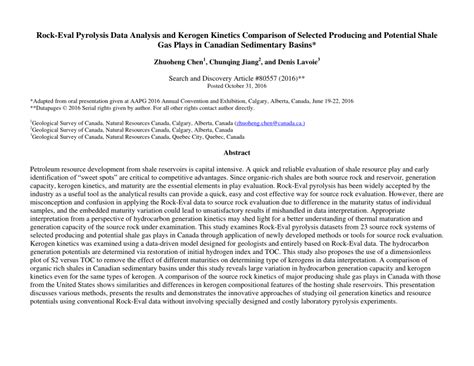Pdf Rock Eval Pyrolysis Data Analysis And Kerogen Kinetics Comparison Of Selected Producing