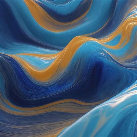 Premium Photo Blue Abstract Liquid Wave Background Flowing Liquid Generative Ai