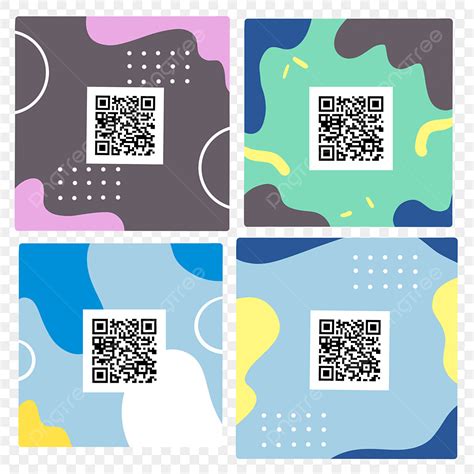 Qr Code Label PNG Image Qr Code Label Template Memphis Design Colorfull Qr Code Label Label