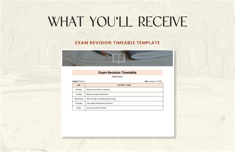 Exam Revision Timetable Template In Excel Word Google Docs Download Template Net