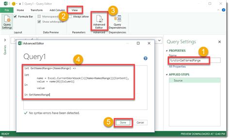 Step 002 How To Reference A Named Range In Power Query How To Excel