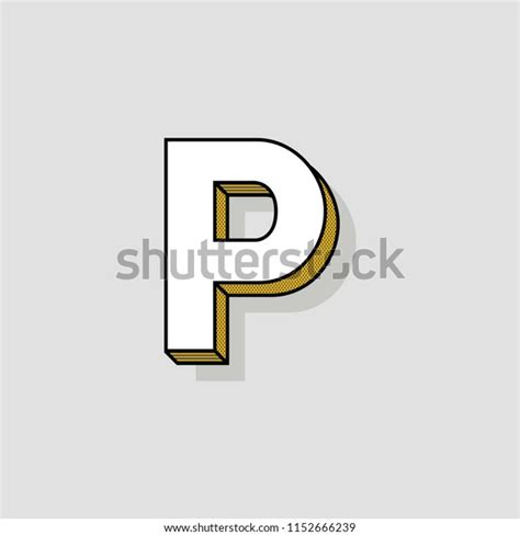 Pop Art Vector Logo Letter P Stock Vector Royalty Free 1152666239