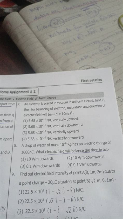 Home Assignment 2 Ric Field Electric Field Of Point Charge Apart From