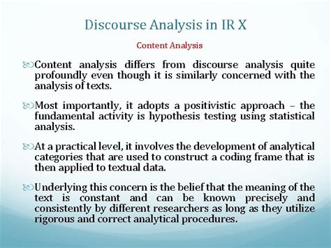 Discourse Analysis Vs Content Analysis Discourse Analysis In