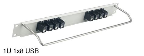 Usb Feedthrough Patch Panel 1u 1x8 Grey