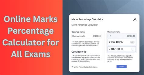 Online Marks Percentage Calculator For All Exams