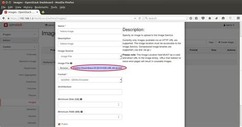 Create Images OpenStack Dashboard