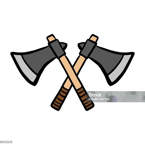 교차 축 아이콘 측면 보기입니다 컬러 윤곽 실루엣 벡터 플랫 그래픽 손 그린 그림 흰색 배경의 격리된 개체입니다 격리 로고에 대한 스톡 벡터 아트 및 기타 이미지 Istock