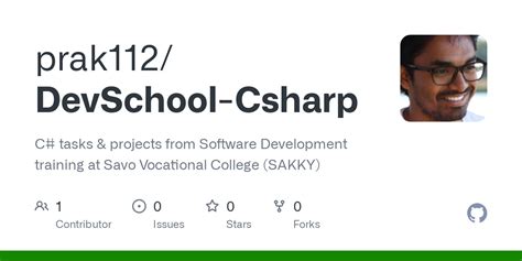 Github Prak112devschool Csharp C Tasks And Projects From Software Development Training At