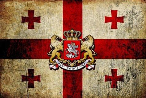 საქართველოს დროშა და გერბი Georgia Flag Art Wallpaper Wallpaper