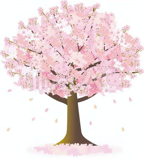 桜の木と花びらイラスト No 394714｜無料イラスト・フリー素材なら「イラストac」