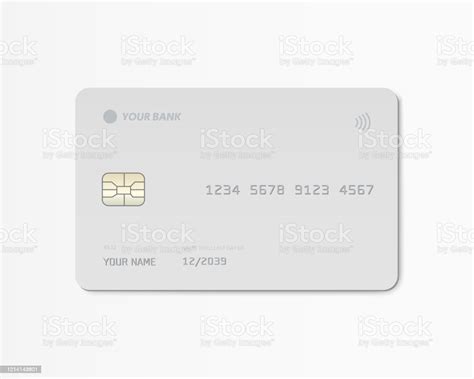 전면보기에서 빈 회색 플라스틱 신용 또는 직불 카드 모형 벡터 그림입니다 신용 카드에 대한 스톡 벡터 아트 및 기타 이미지