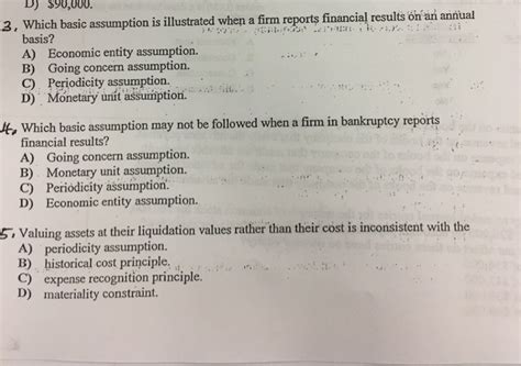 Solved Which Basic Assumption Is Illustrated When A Firm