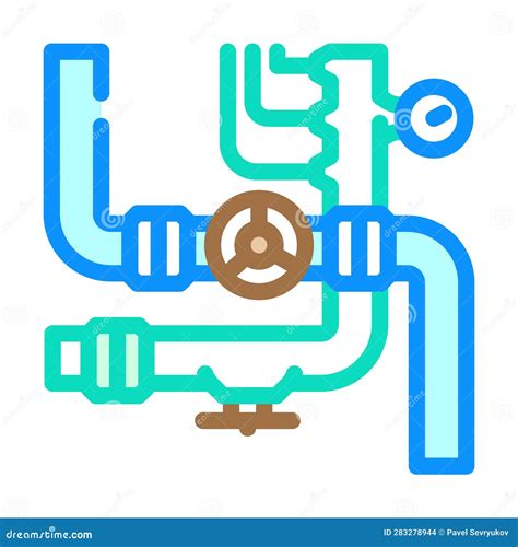 Pipeline System Petroleum Engineer Color Icon Vector Illustration Stock Vector Illustration Of