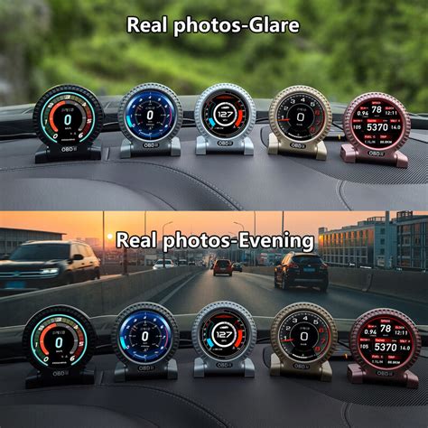 업그레이드 된 Obd2 Hud 디스플레이 고성능 자동차 속도계 터보 부스트 압력계 알람 오일 수온 게이지 코드 리더 자동차 전자