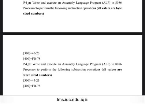 Solved P4a Write And Execute An Assembly Language Program