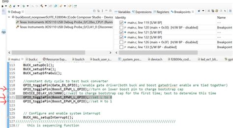 Tms320f280049 Where To Put Break Point C2000 Microcontrollers Forum