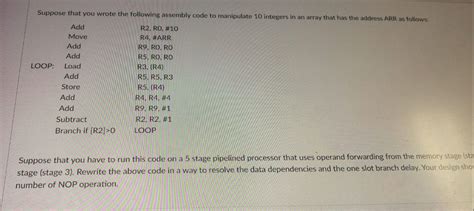 Solved Suppose That You Wrote The Following Assembly Code To Chegg