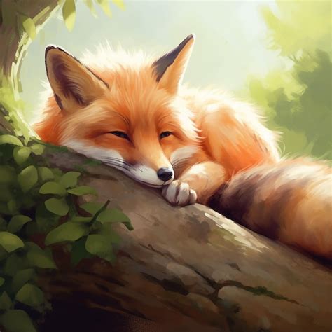 Premium Photo A Lazy Young Fox