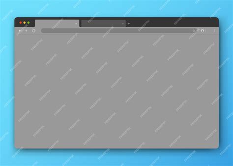 premium vector an empty browser window in gray on a blue background