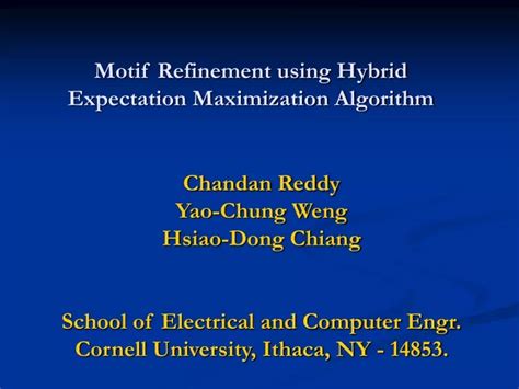 Ppt Motif Refinement Using Hybrid Expectation Maximization Algorithm Powerpoint Presentation