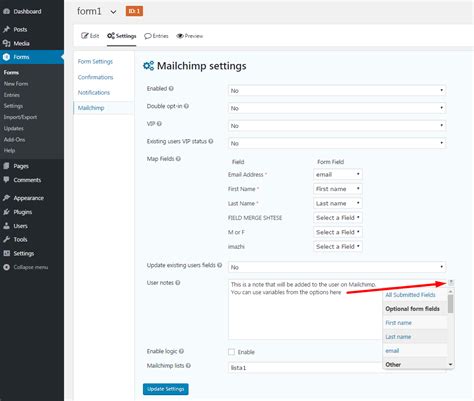 Gravity Forms To Mailchimp By Albdesign Codecanyon