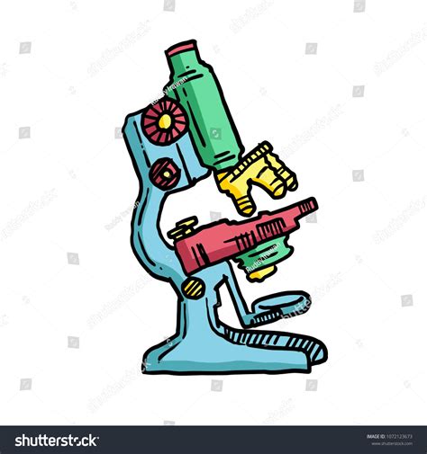 Microscope Drawing Vector Full Color Stock Vector Royalty Free