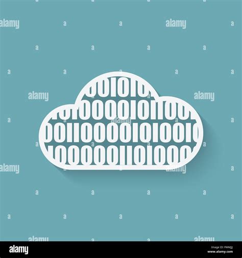 Cloud Computer Concept Symbol With Binary Code Vector Illustration Eps Stock Vector Image