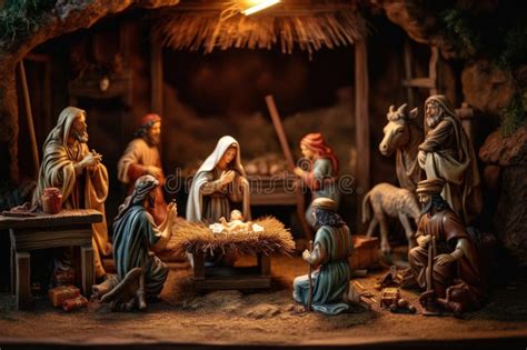 Nativity Scene Vertep Religious Concept Star Of Bethlehem Birth Of The Son Of God Jesus