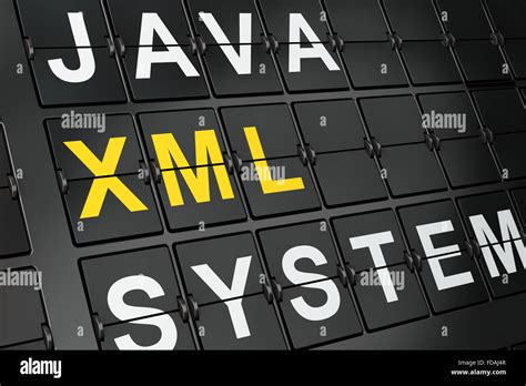 Programming Concept Xml On Airport Board Background Stock Photo Alamy
