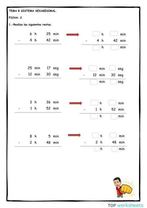 Ficha 3 Sistema Sexagesimal Ficha Interactiva Topworksheets