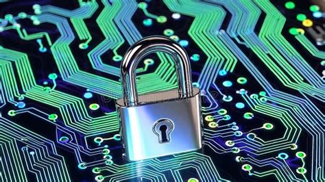 Cybersecurity Concept With Illuminated Padlock Highlighting Protection