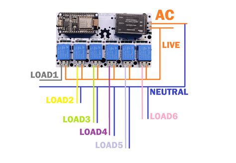 Home Automation Board With Nodemcu Six Outputs
