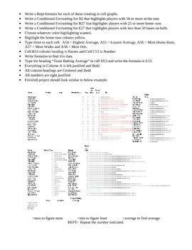 Excel Using The Repeat Formula By Sandra Gibbs TpT