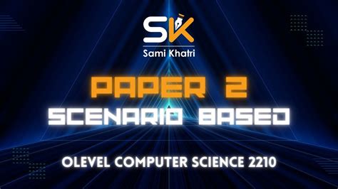Scenario Based Question New Syllabus P2 Shortvideo Shorts O Level Computer Science