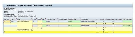 SAP Transaction Usage Analyzer AuditBOT