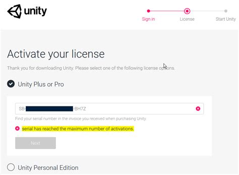 Unity Plus License Problem Serial Has Reached The Maximum Number Of Activations Unity
