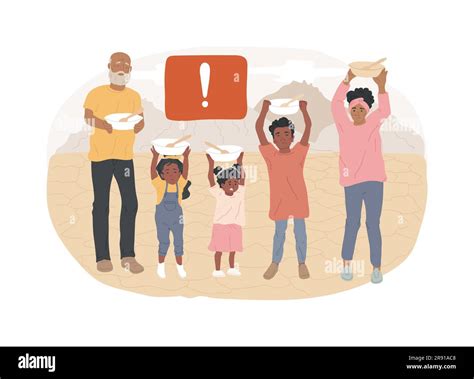 Starvation And Malnutrition Isolated Concept Vector Illustration