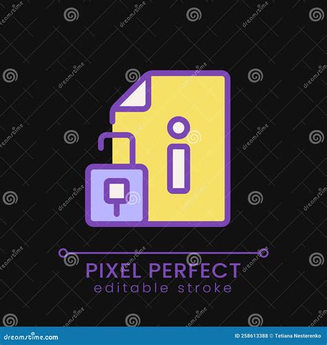 Access To Information Pixel Perfect RGB Color Icon For Dark Theme Stock Vector Illustration Of