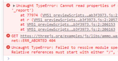 🐛uncaught typeerror failed to resolve module specifier three