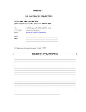 Fillable Online RFP CLARIFICATION REQUEST FORM Fax Email Print PdfFiller