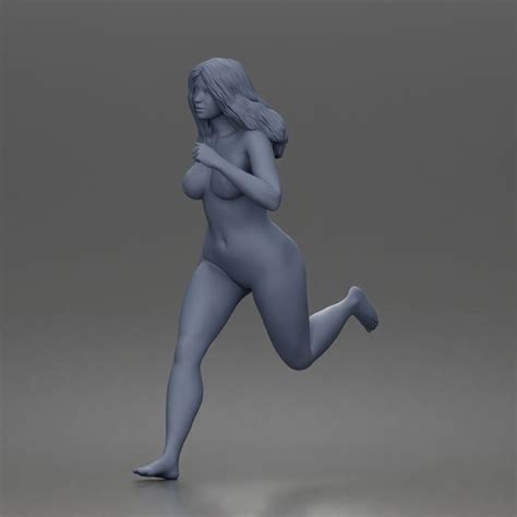 3d Printable Naked Running Woman By 3dgeschaft Miniatures Figures