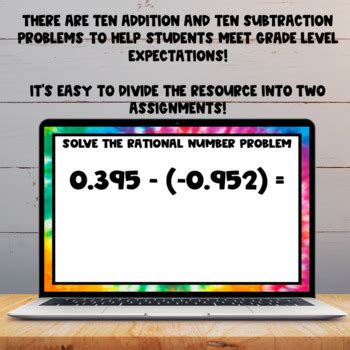 Adding And Subtracting Rational Numbers As Decimals Digital Task Cards