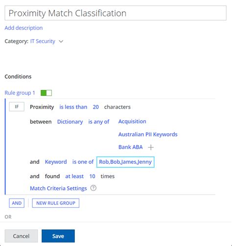 create a classification using proximity skyhigh security